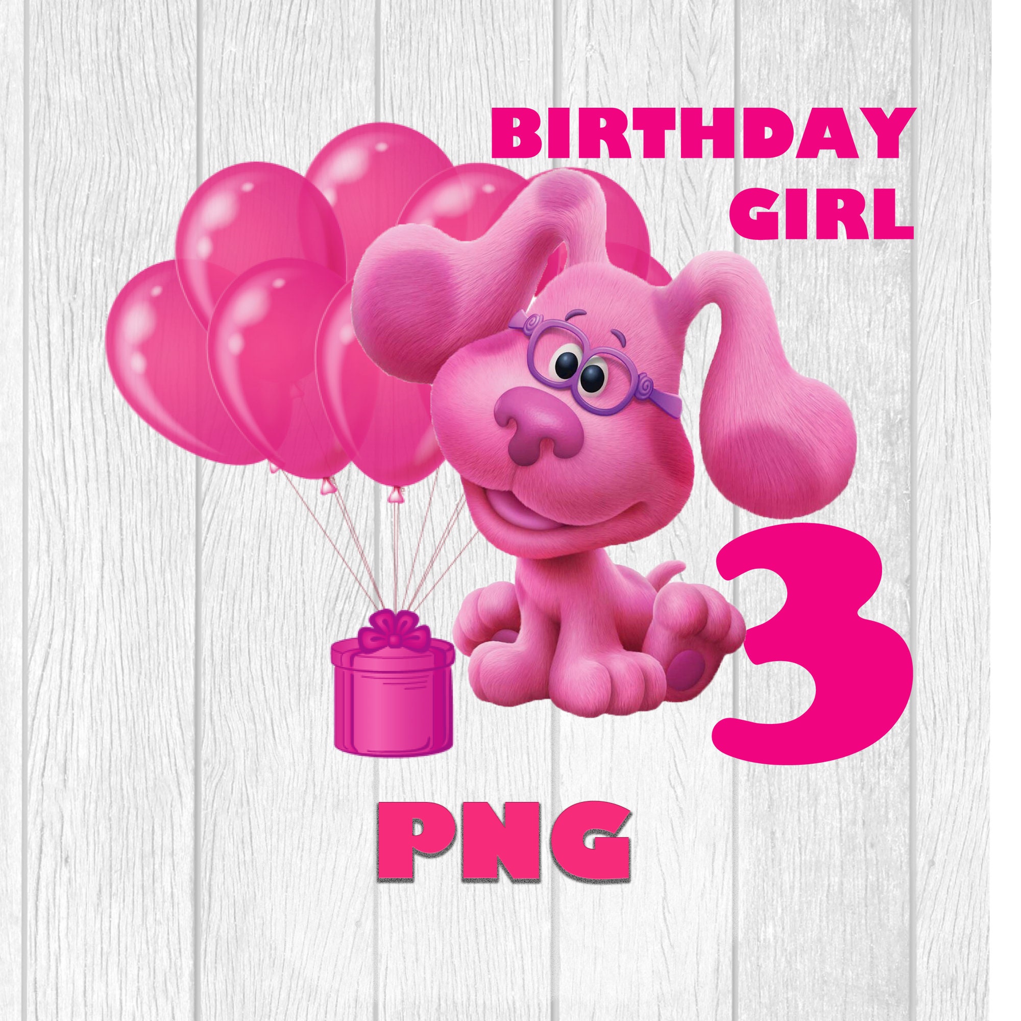 Blues Clues Birthday Girl Age 3 PNG Image (printable/sublimation) - Etsy