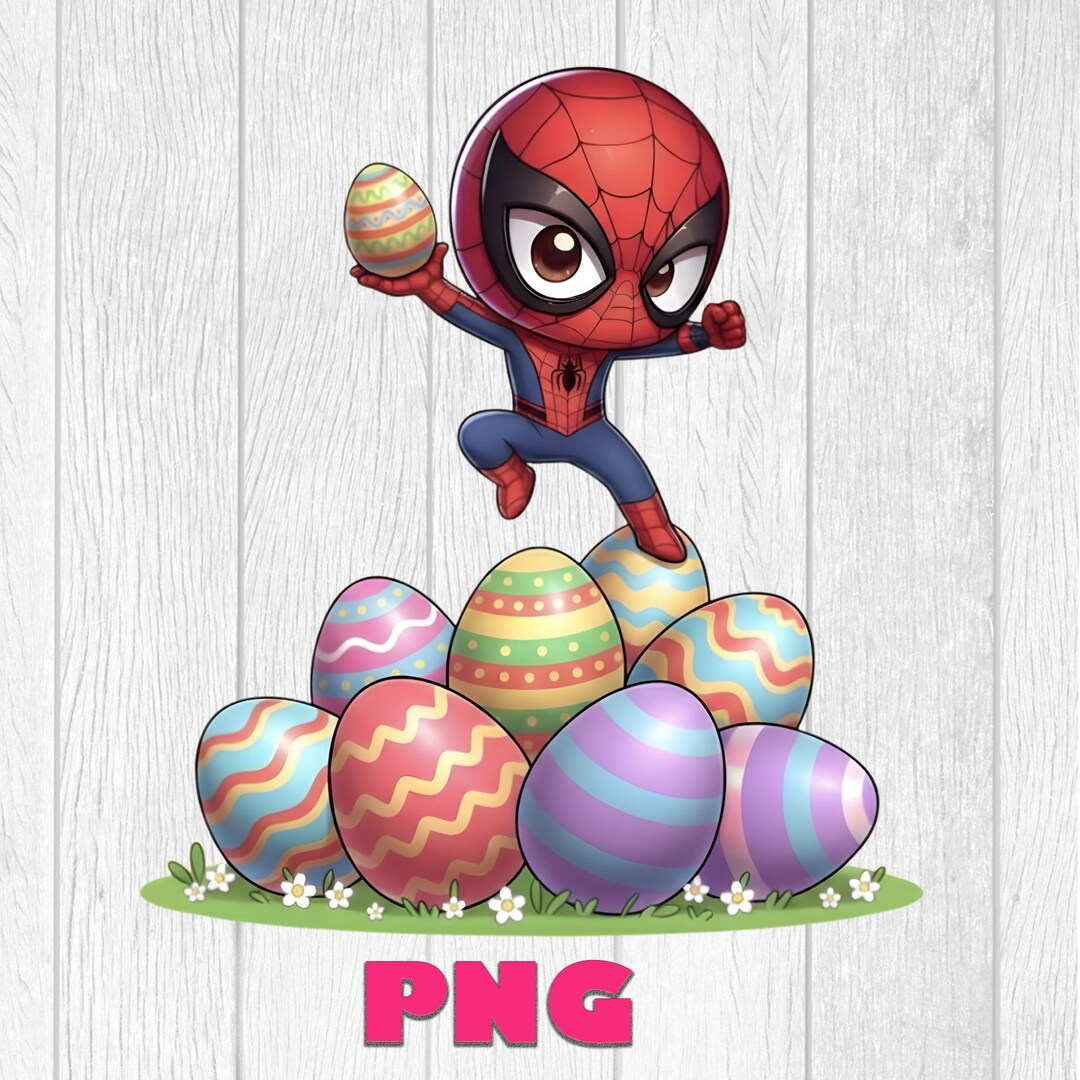 Spiderman Easter Egg Watercolor PNG, Superhero Design Instant Download ...