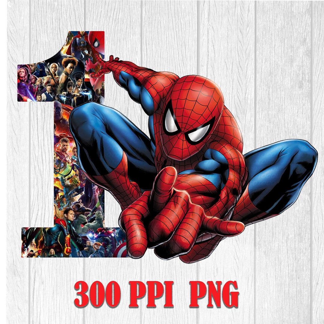 Spiderman 1st Birthday Digital File 300 PPI PNG Happy Birthday ...