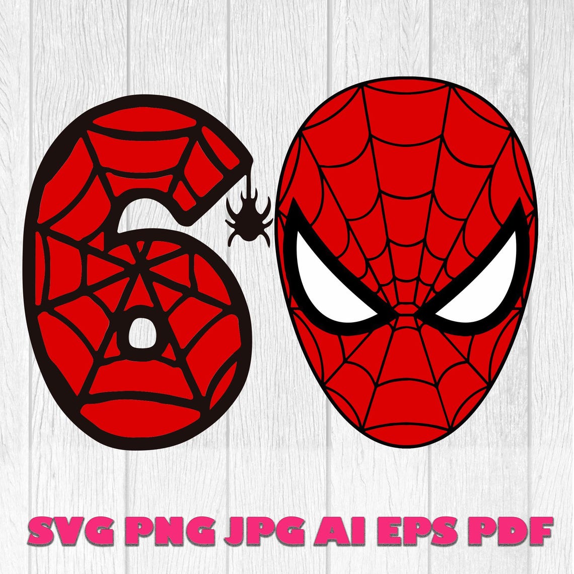 Spiderman 6th Birthday SVG: Cricut Iron-on PNG (instant Download) - Etsy