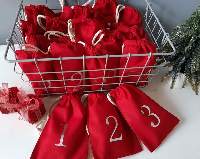 Advent Calendar Bags - Advent Calendar - Santa Sack - Christmas Gift ...