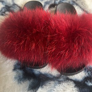 Multi Colored Fur Slides - Etsy