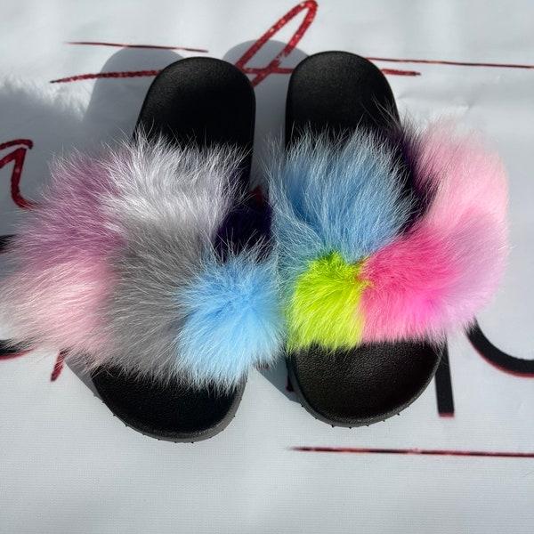 Fur Slides - Etsy