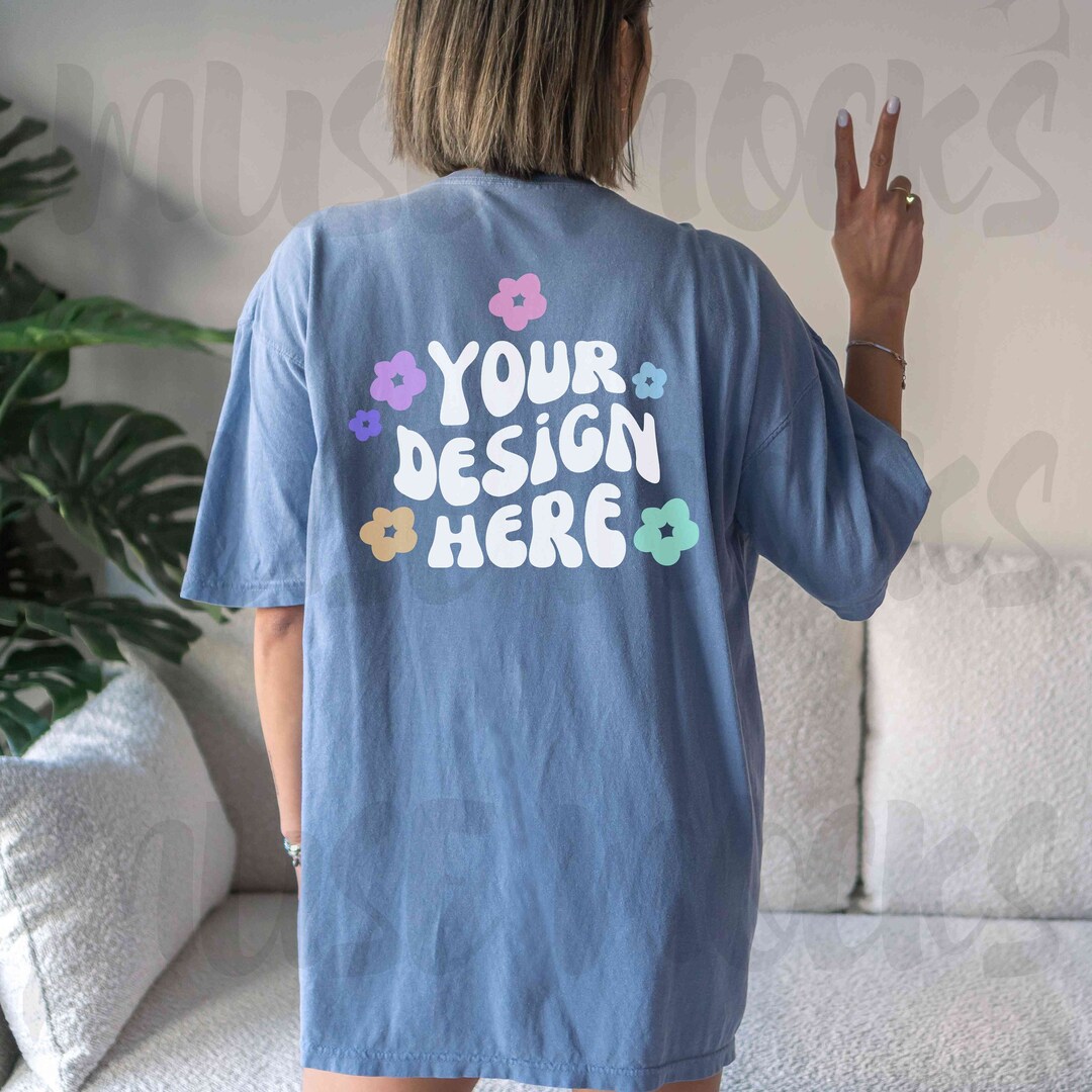 Comfort Colors Mockup Blue Jean 1717 Comfort Colors Tshirt Mock up Back ...