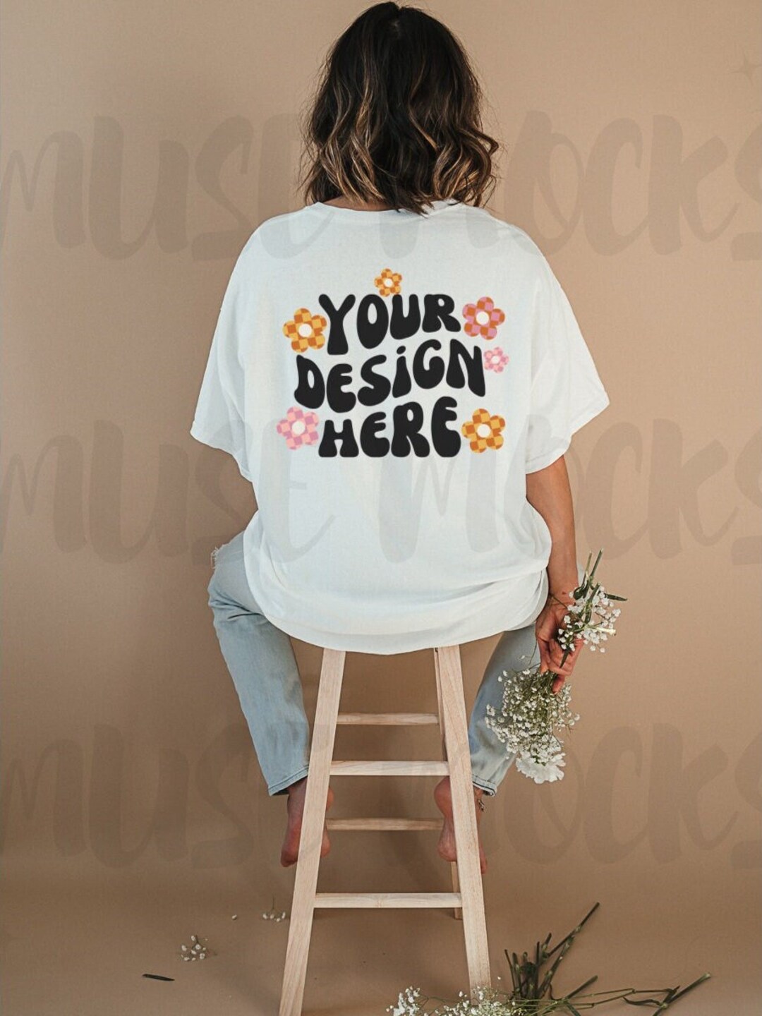 Gildan 5000 Mockup Gildan 5000 White Gildan Mockup Back of Shirt Mockup ...