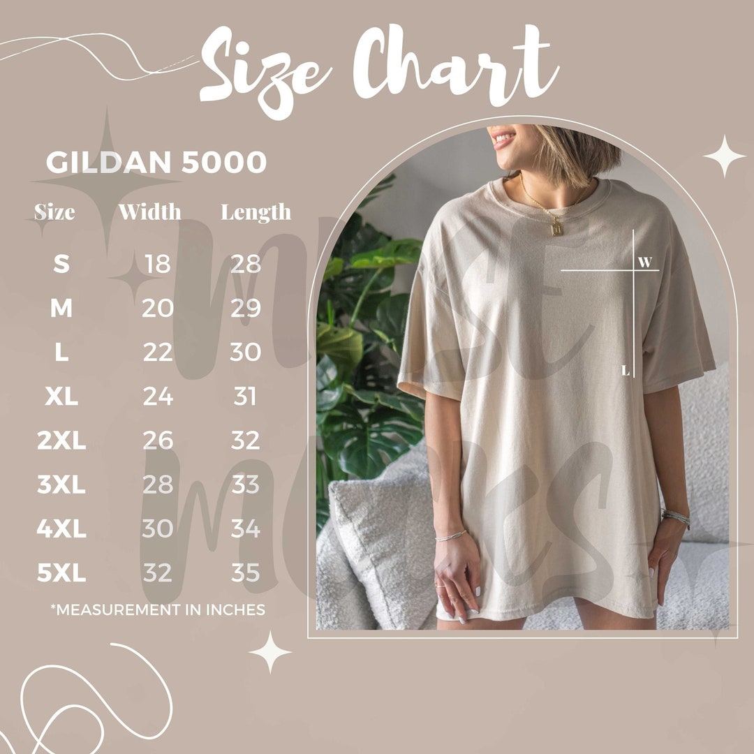 Gildan 5000 Size Chart Gildan Size Chart 5000 Size Chart Gildan 5000 ...