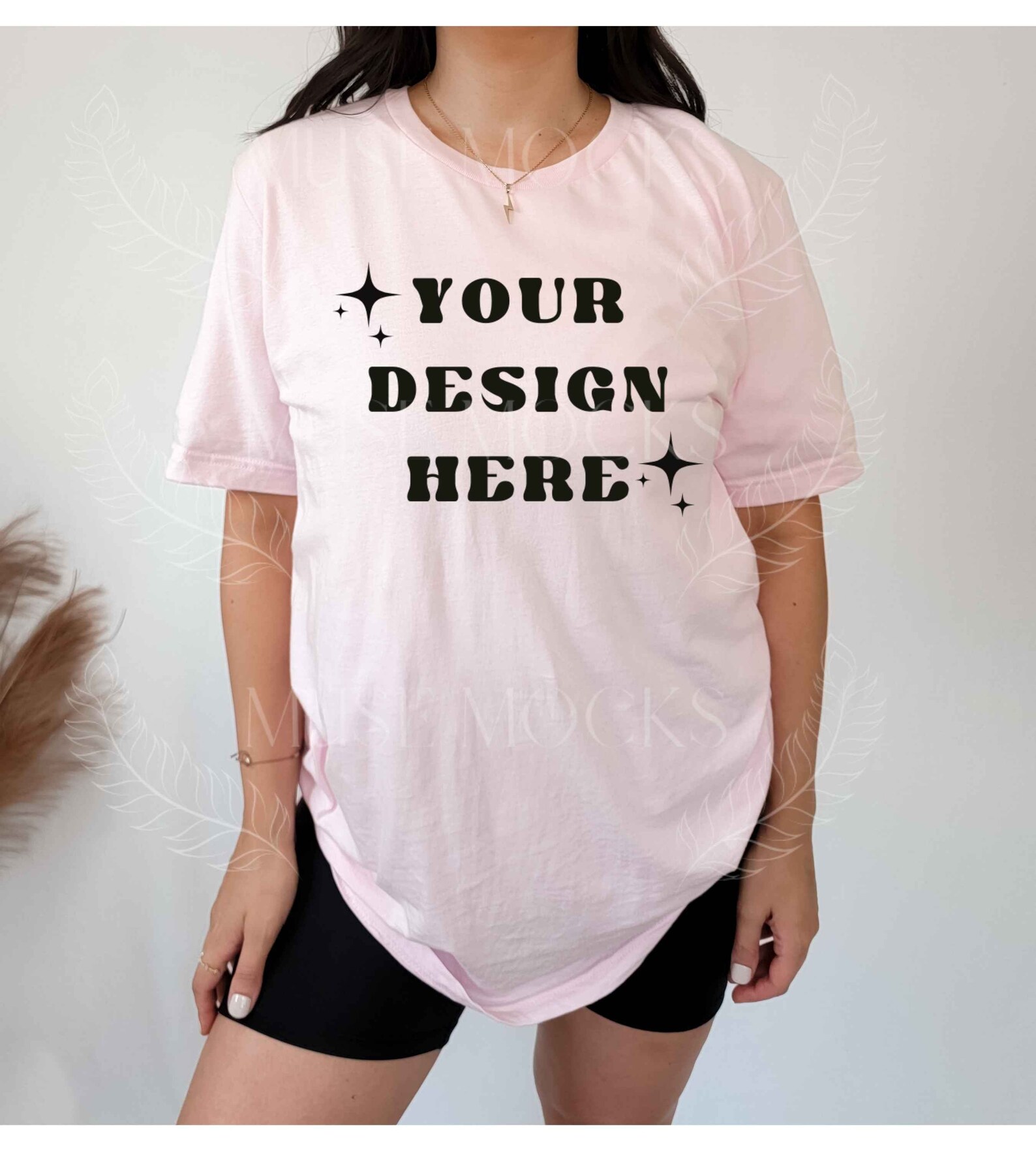 Bella Canvas 3001 Mockup Light Pink Mockup Pink shirt mockup | Etsy