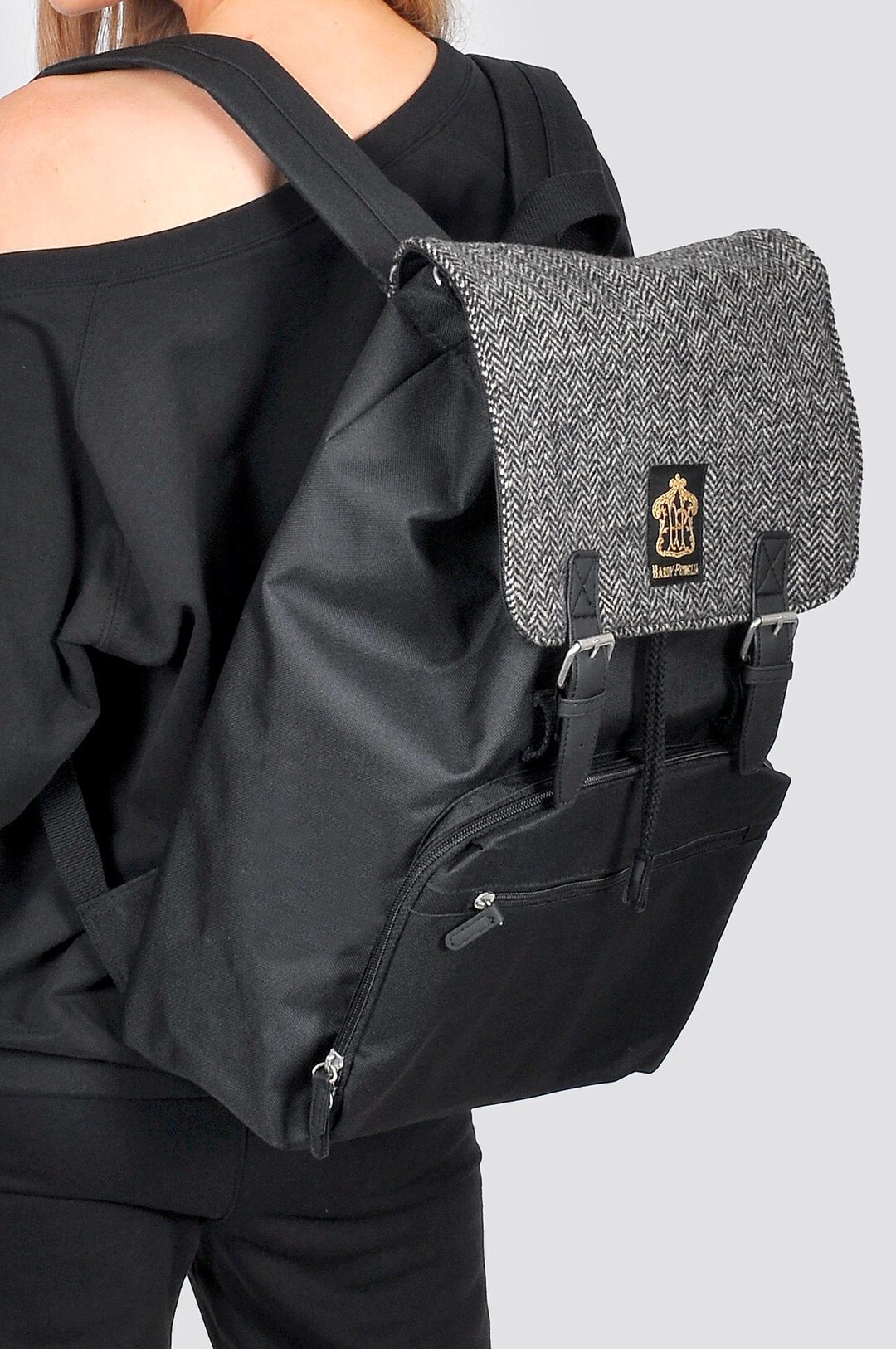 Herringbone Wool Panel Laptop Backpack Rucksack Shoulder Bag - Etsy