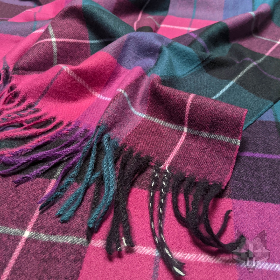 Stunning Soft Wool Mix Ladies Check Tartan Stole Scarf Womens Winter ...