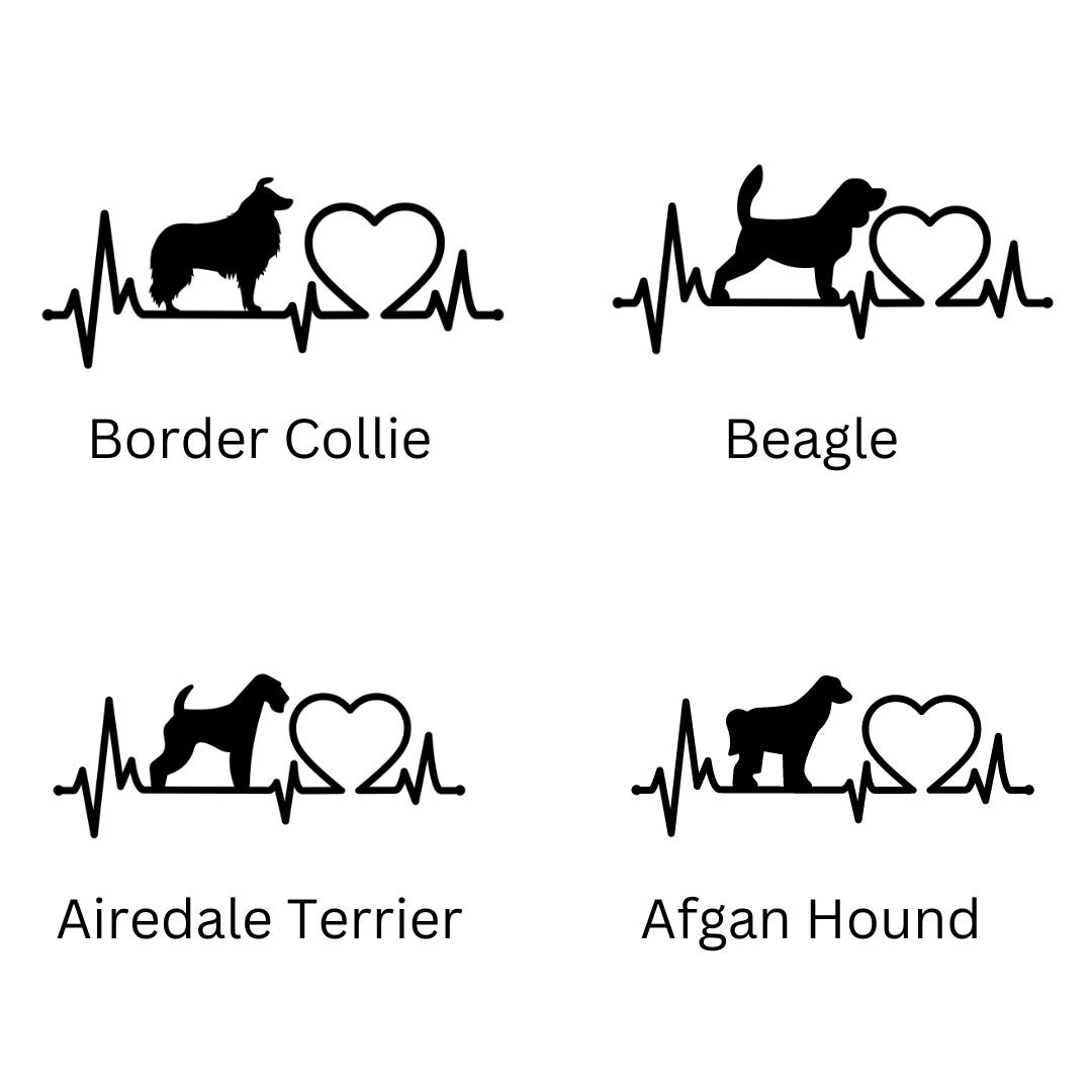 Custom Dog Heartbeat Vinyl Car Decal - Personalized Pet Love for Dog ...