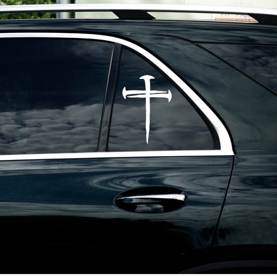 Nail Cross Decal Car Decal Laptop Decal Window Sticker Religious Decal ...