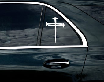 Nail Cross Vinyl Decal Car Window Sticker - Etsy