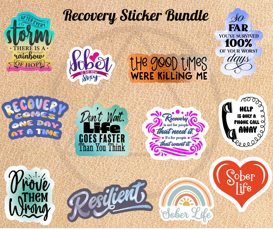 Sober Recovery Printable Stickers, Motivational PNG Files, AA NA 12 ...