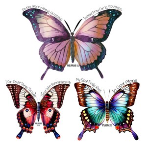 Christian Butterfly Printable Stickers, Watercolor Butterfly PNG Files ...