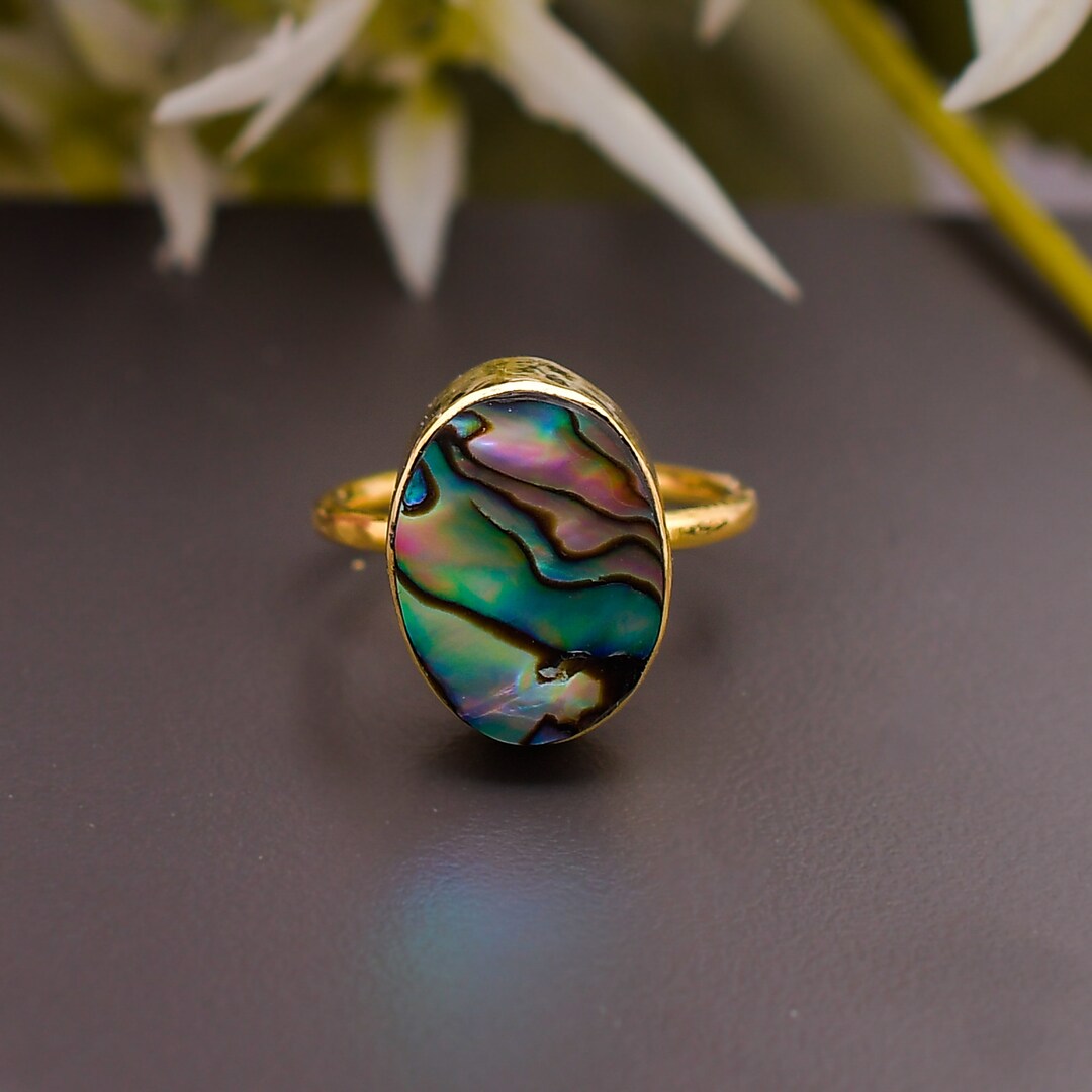 Abalone Shell Ring, New Statement Ring, Oval Shape Ring, Holiday Gift ...
