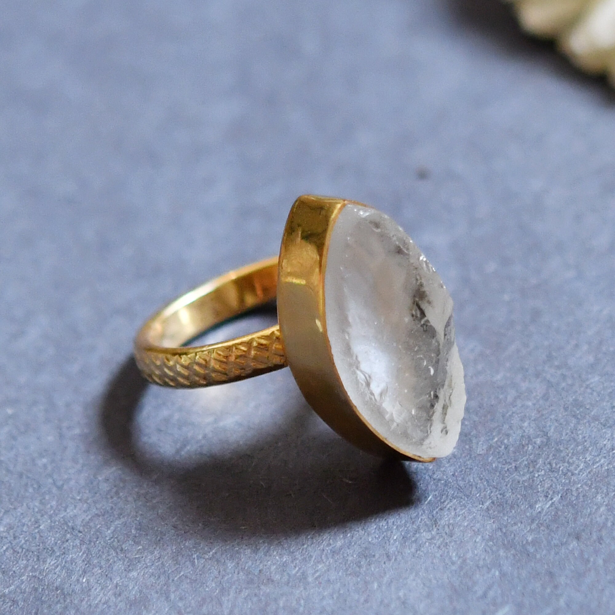 Natural Clear Crystal Quartz Ring Marquise Shape Ring Bezel | Etsy