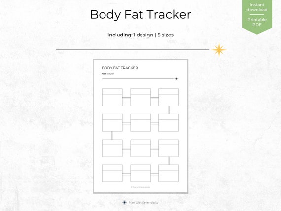 Body Fat Tracker Printable A4 A5 Letter Half Size PDF | Etsy Ireland