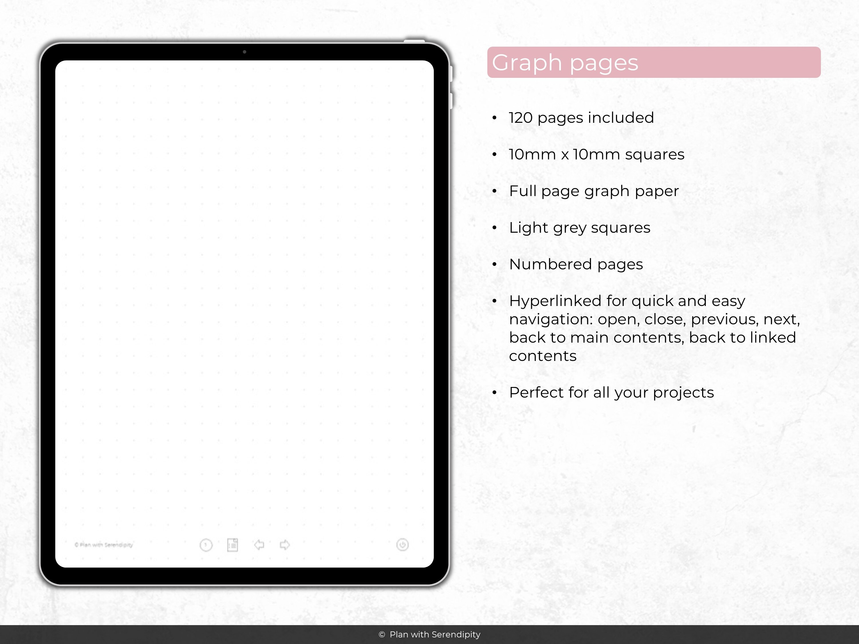 10mm Dot Grid Notebook for Digital Planning, Fully Hyperlinked Contents ...