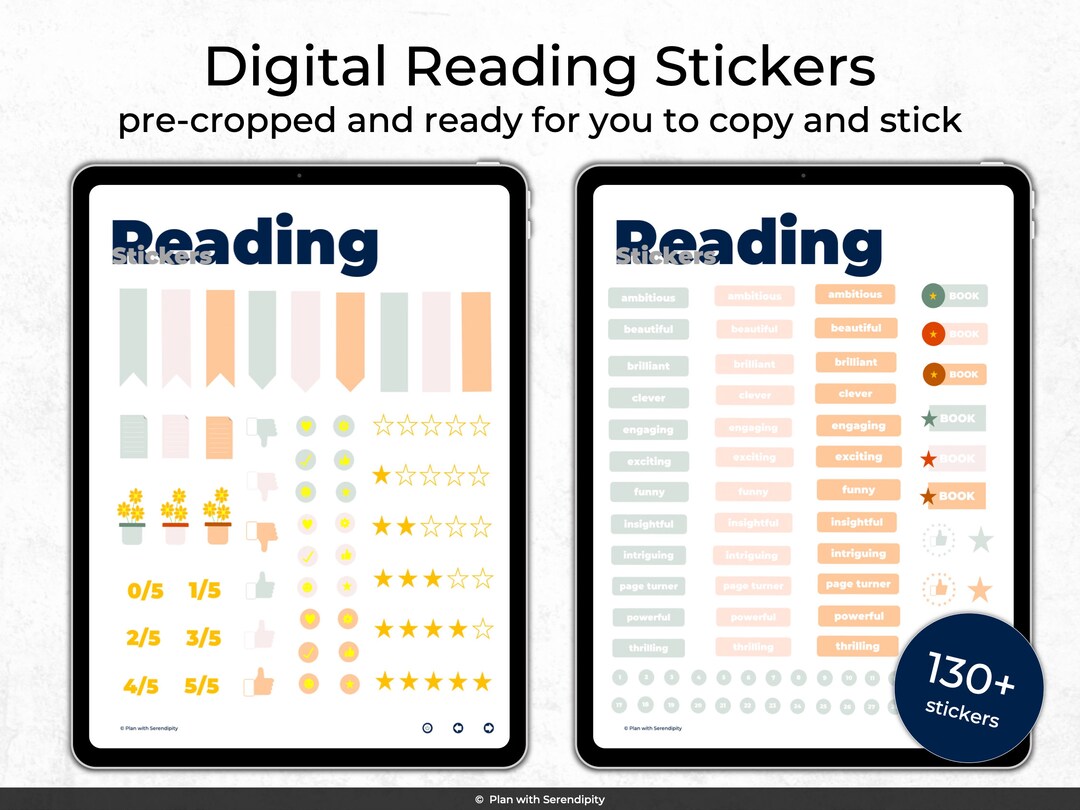 Digital Reading Stickers, Digital Stickers, Goodnotes Stickers, Digital ...