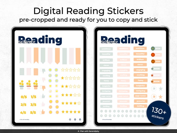 Digital Reading Stickers Digital Stickers Goodnotes - Etsy
