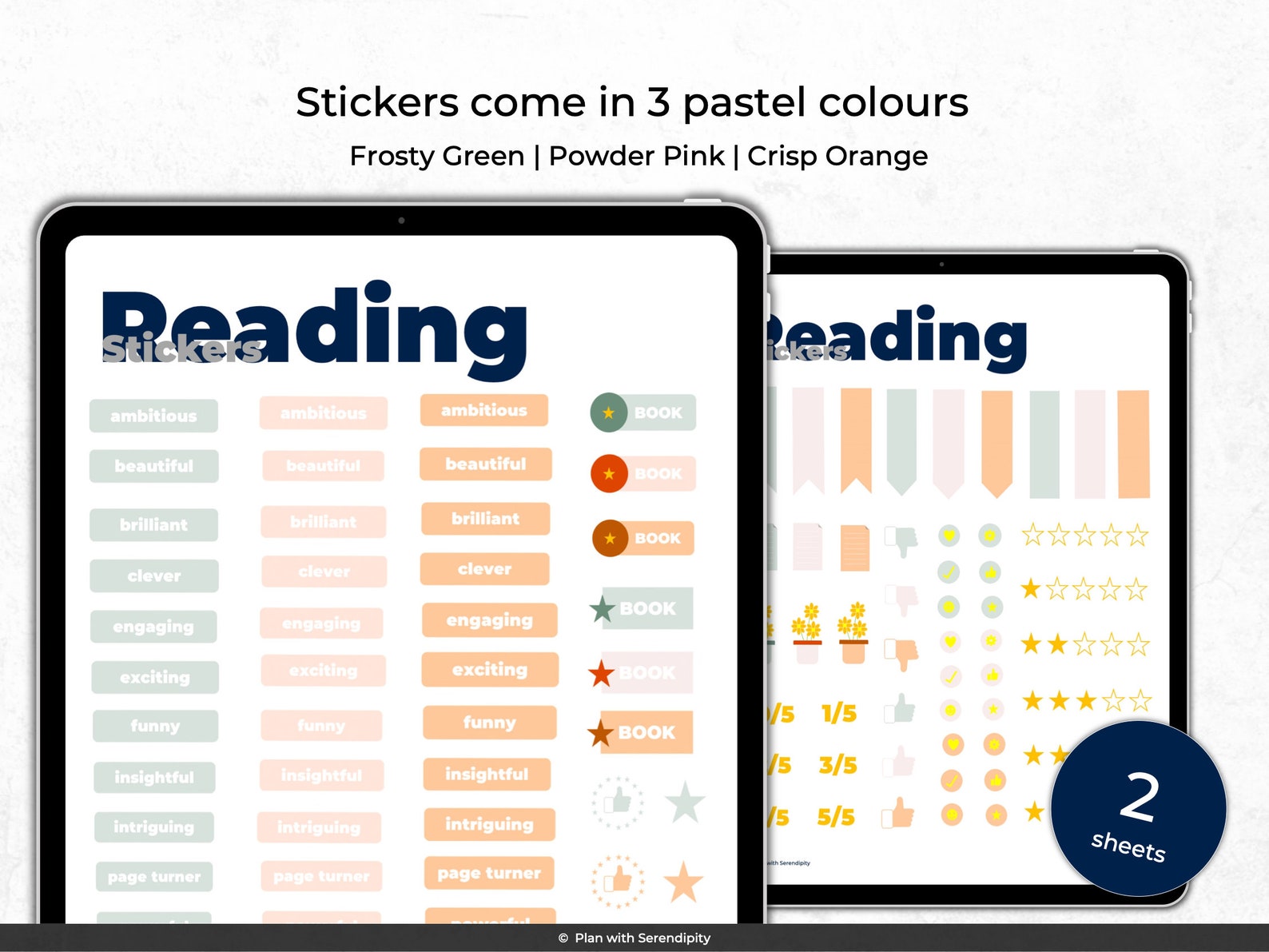 Digital Reading Stickers, Digital Stickers, Goodnotes Stickers, Digital ...