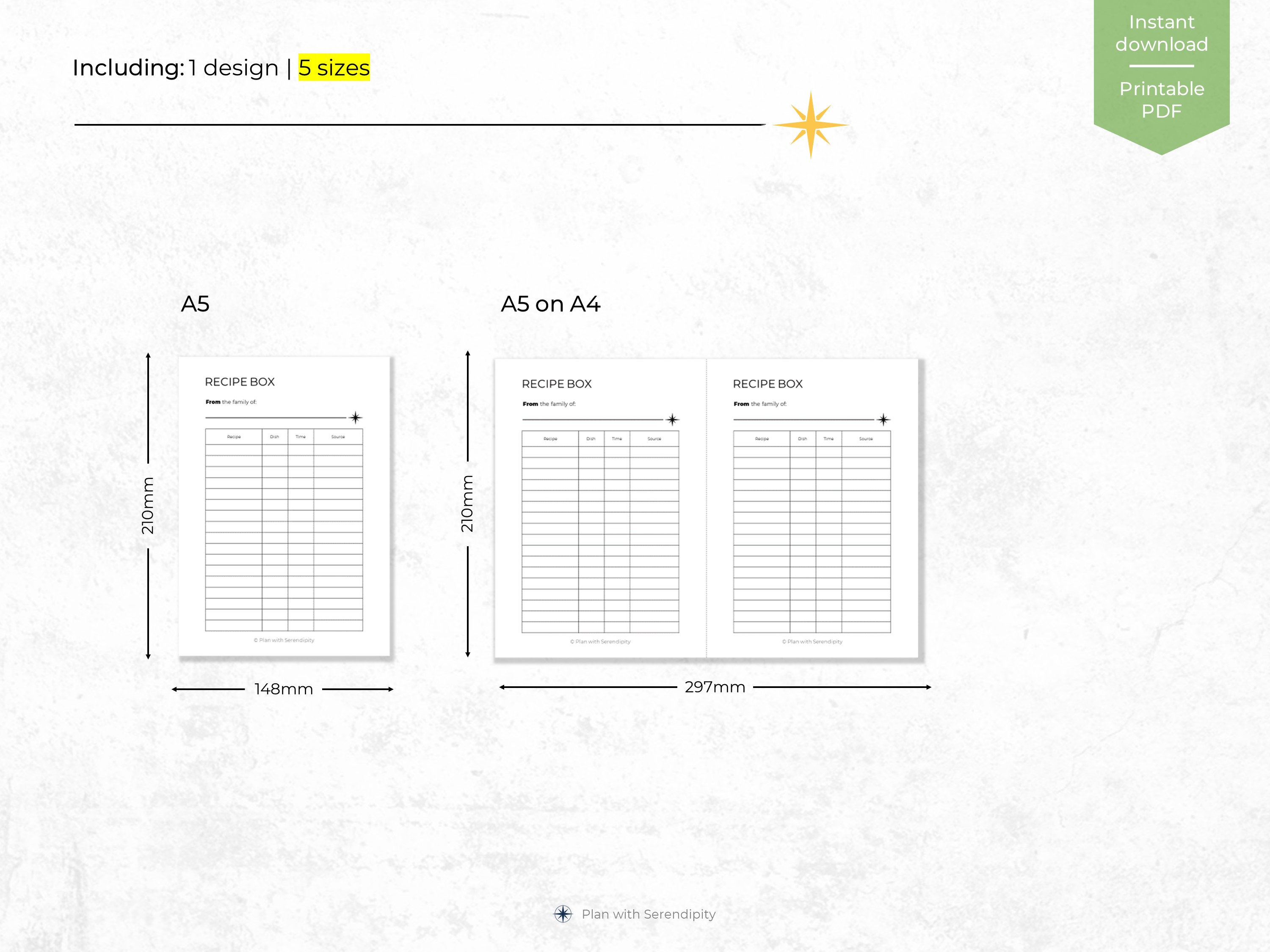 Recipe Card Printable, Recipe Card Template, Recipe Card, Recipe Box ...