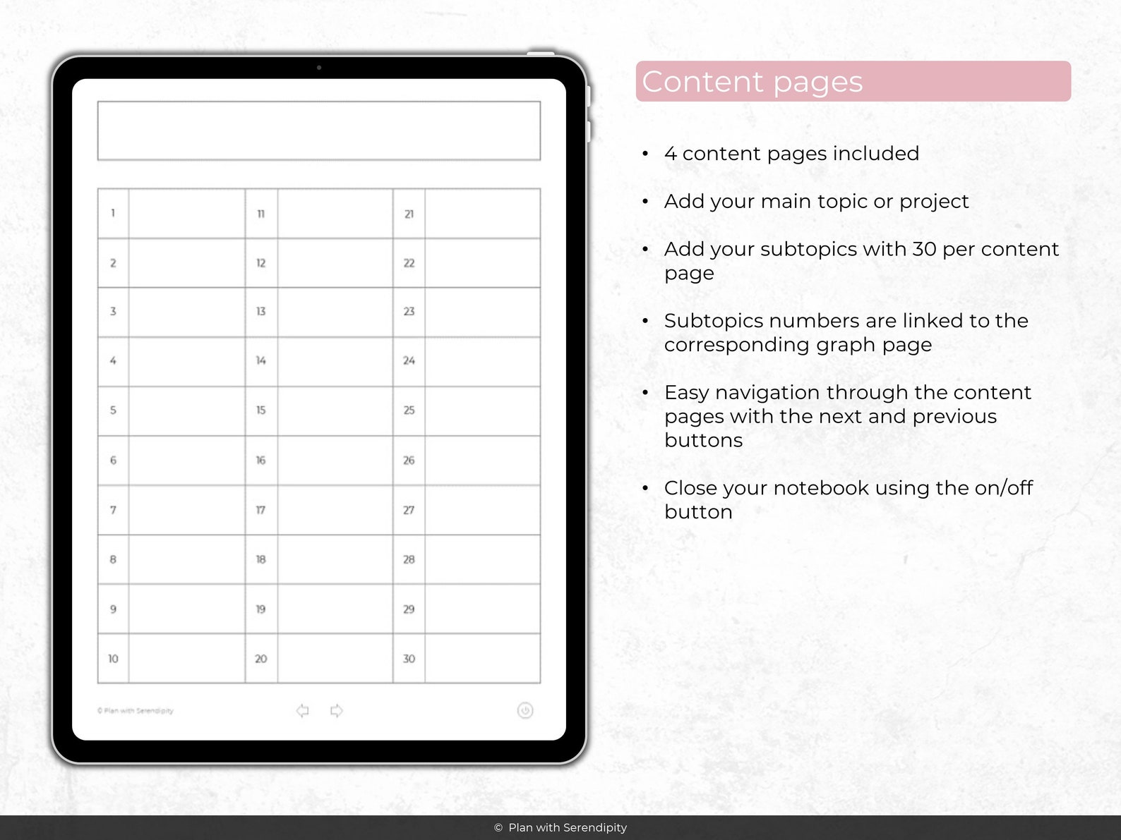 10mm Dot Grid Notebook for Digital Planning, Fully Hyperlinked Contents ...