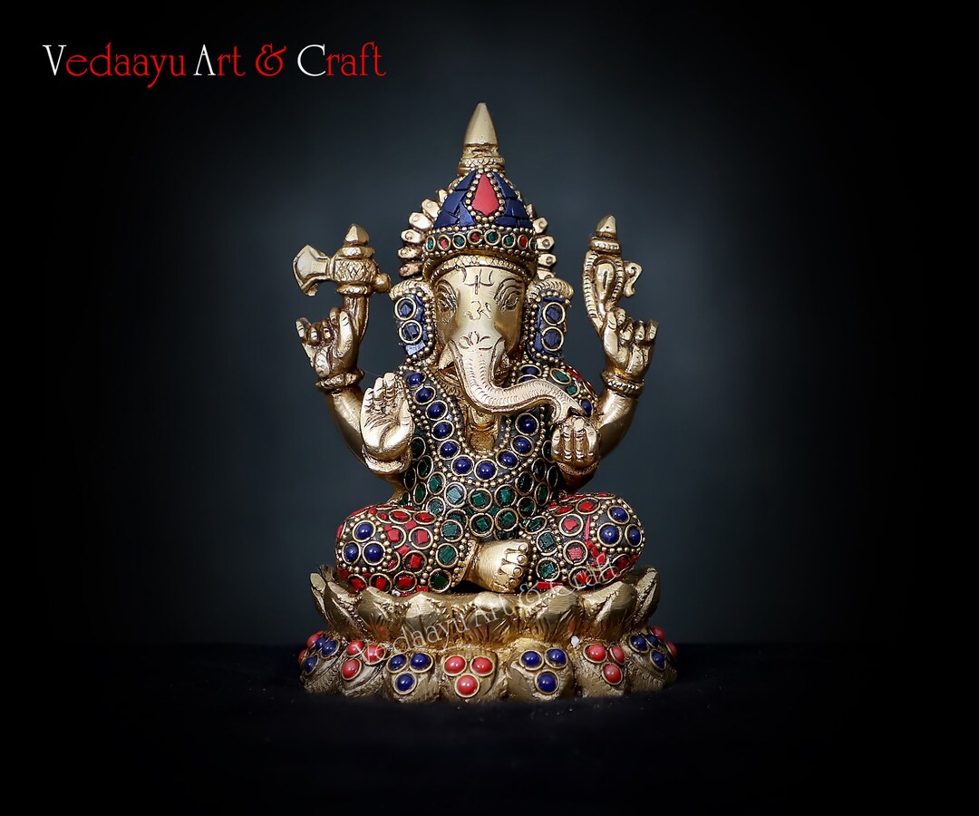 Ganesha Statue, 15CM Brass Ganesh Idol Elephant Head Hindu God Ganesh ...