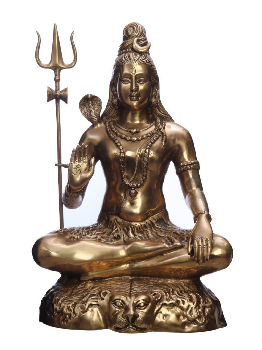 Brass Shiva Statue, Adiyogi Shiva 58 CM Hindu God Shiva Idol Large Size ...