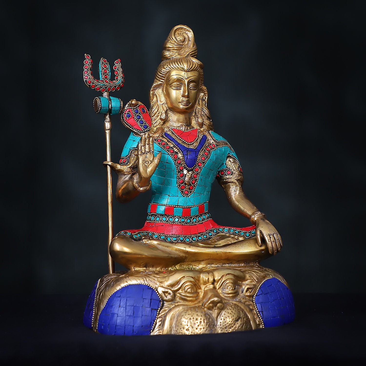Shiva Statue Brass Stonework Lord Shiva Idol, Large Shiv Siva Figurine ...