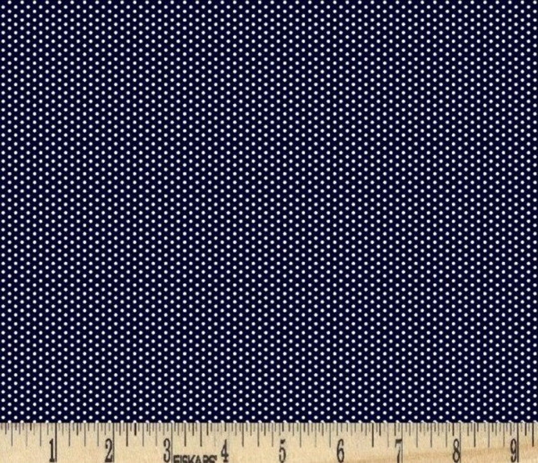 1343 - Pin Dots - Navy With White Dots - 100% Cotton - Quilt Quality ...
