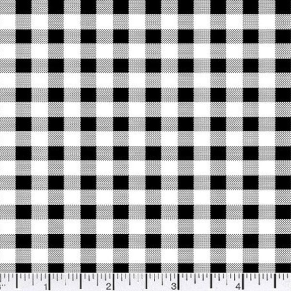 Black and White Check Fabric - Etsy