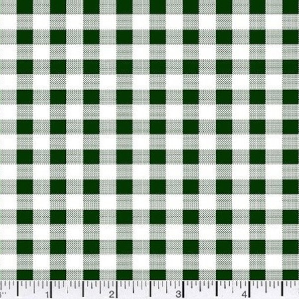 Hunter Green Check Fabric - Etsy