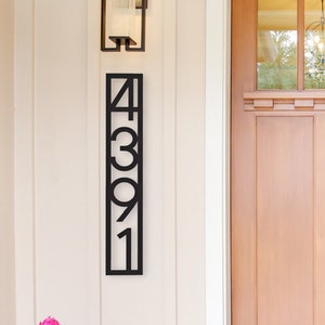 Vertical House Number Sign, Address Number Sign, Modern House Number ...