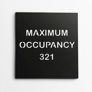 Maximum Occupancy Sign, Max Occupancy Sign, Sign for Maximum Occupancy ...