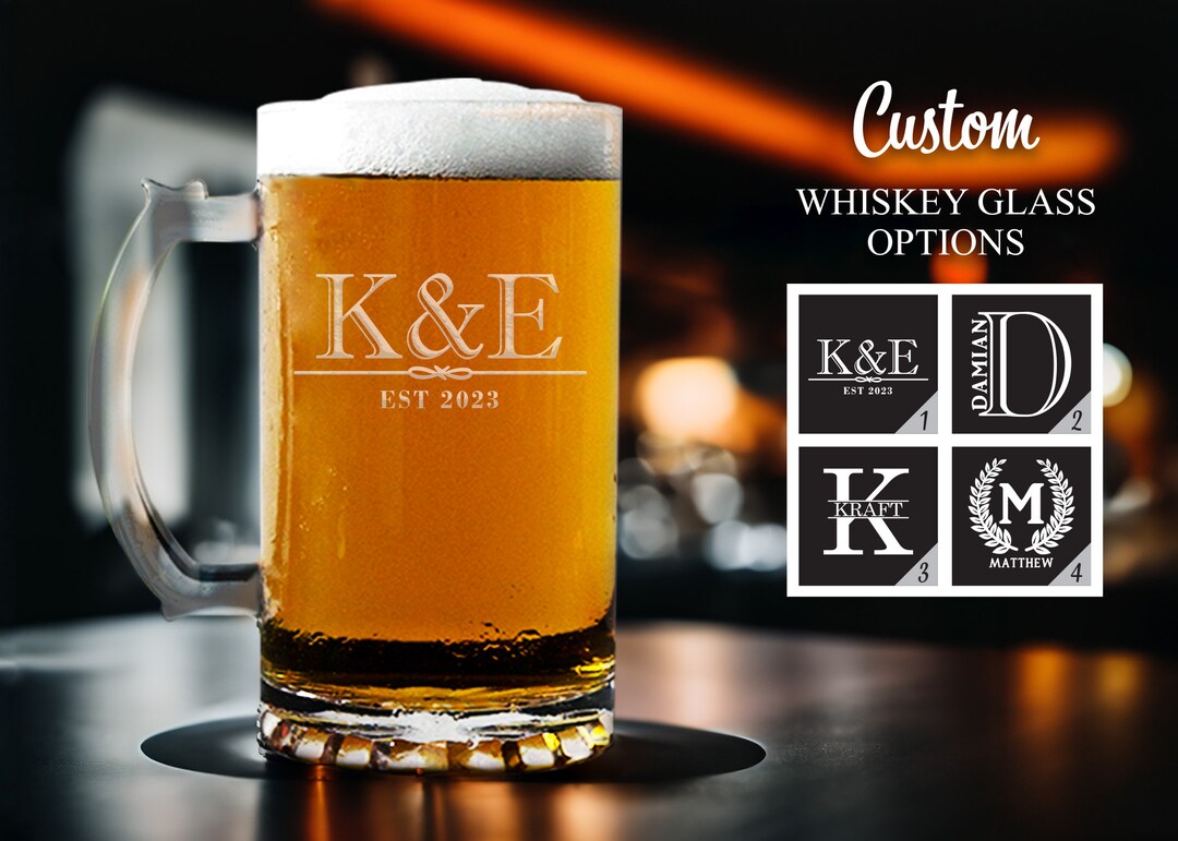 Custom Wedding Beer Mugs, Personalized Family Monogram Beer Mugs ...