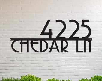 Large House Number Address Sign, Modern Address Plaque, Modern Metal ...