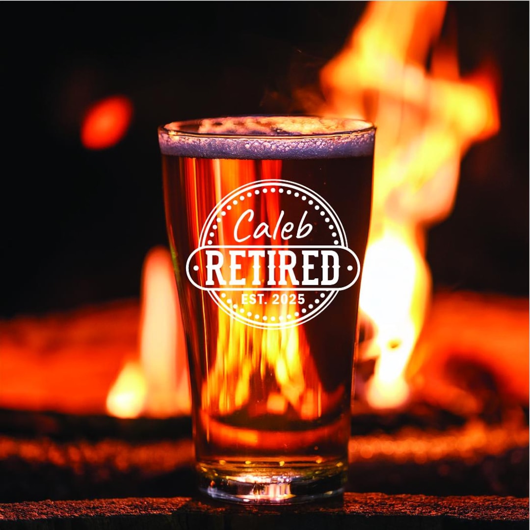 Custom Retirement Pint Glasses, Personalized Retirement Beer Pints ...