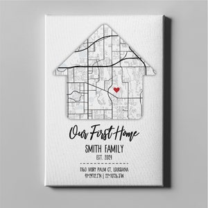Personalized Housewarming Gift, Canvas, Our First Home, Gift From ...