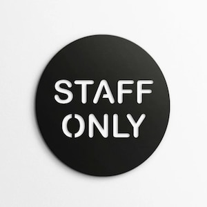 Staff Only Sign, Staff Sign, Sign for Staff Only - Etsy