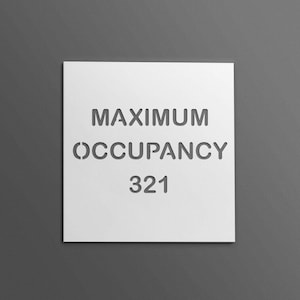 Maximum Occupancy Sign, Max Occupancy Sign, Sign for Maximum Occupancy ...