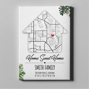 Personalized Housewarming Gift, Canvas, Our First Home, Gift From ...