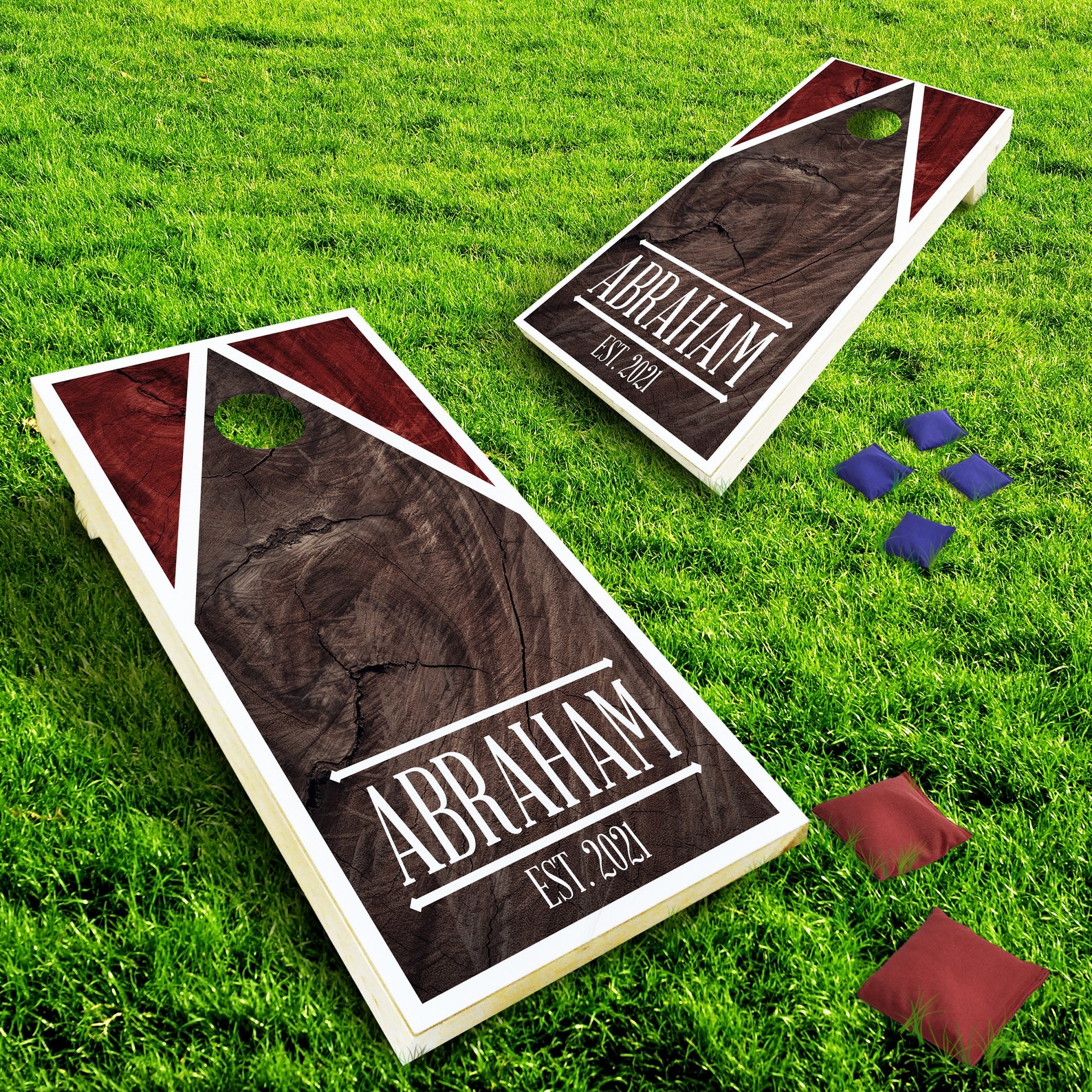 Monogram Cornhole Boards Backyard Games BBQ Games - Etsy