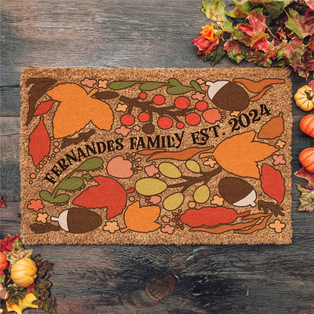 Personalized Door Mat, Fall Welcome Mat, Fall Decor, Pumpkin ...