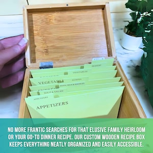 Personalized Wooden Recipe Box - Custom Kitchen Organizer - Etsy
