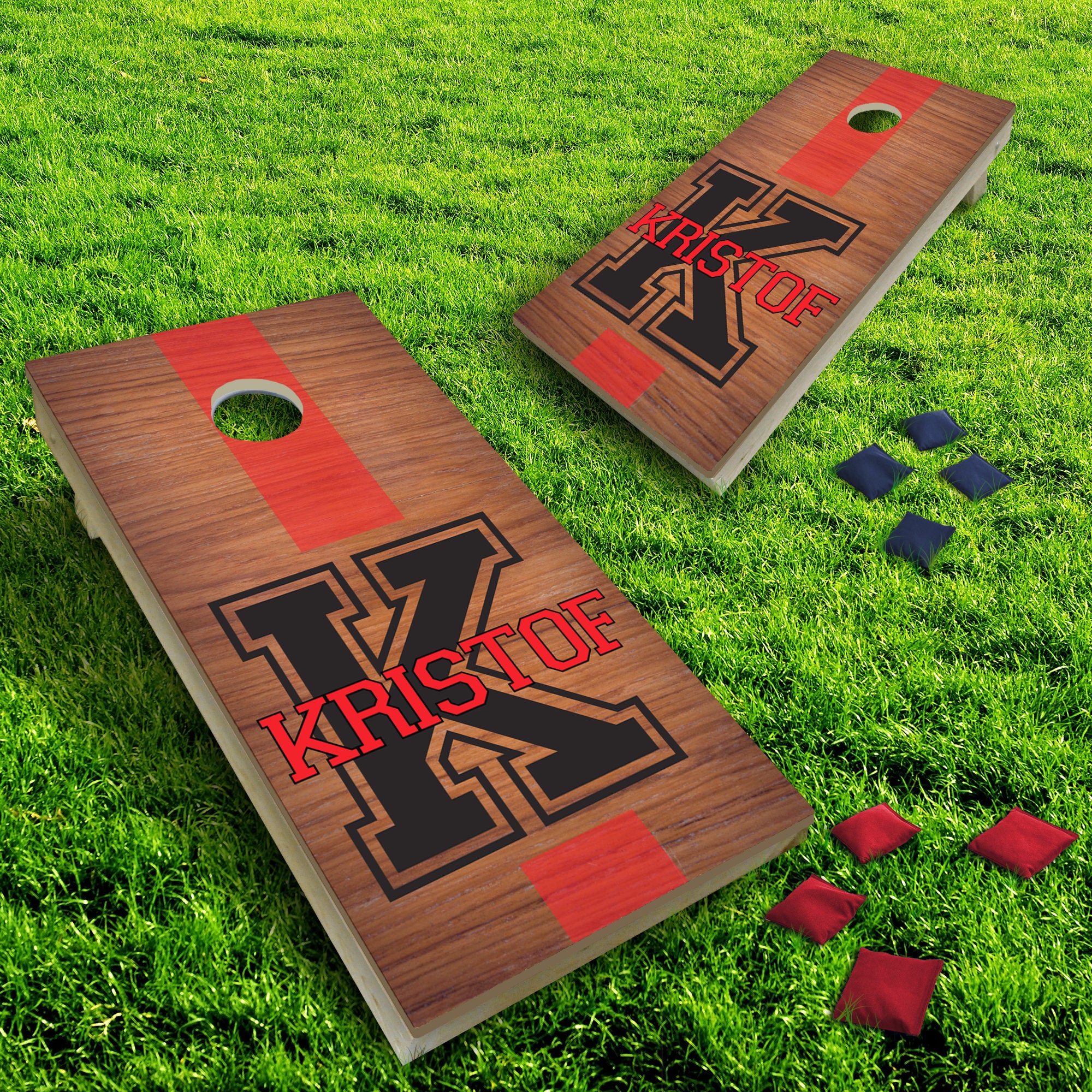 Lawn Games College Housewarming Gift Cornhole Set with Bags Monogram ...