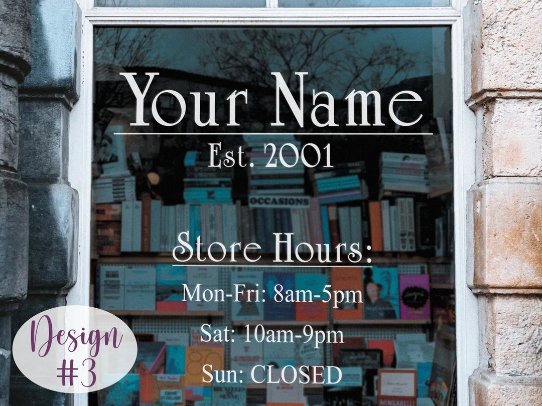 Business Sign Decal, Vinyl Storefront Sign, Your Company Logo, Window ...