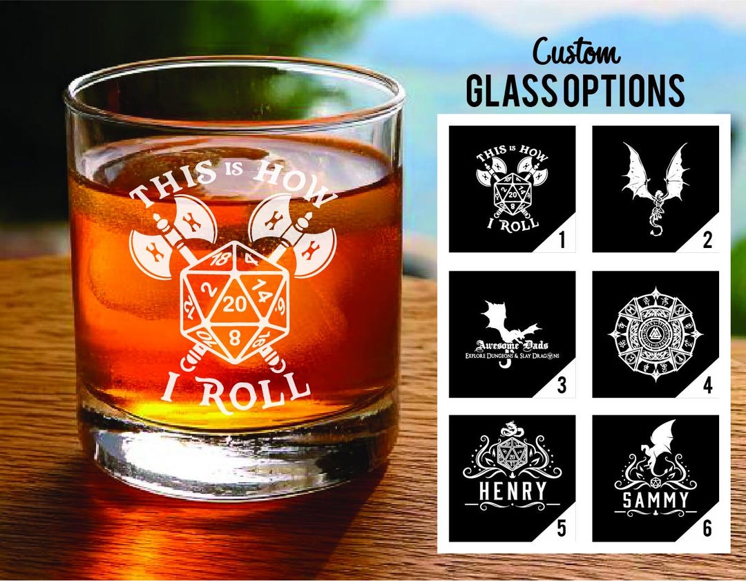 Dungeon and Dragons Gifts, DND Gift, Whiskey Glasses, Dungeon Master - Etsy