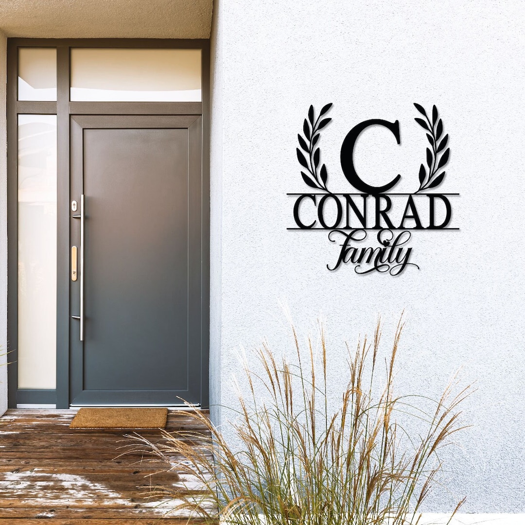 Custom Metal Family Name Sign, Metal Monogram Sign, Personalized ...