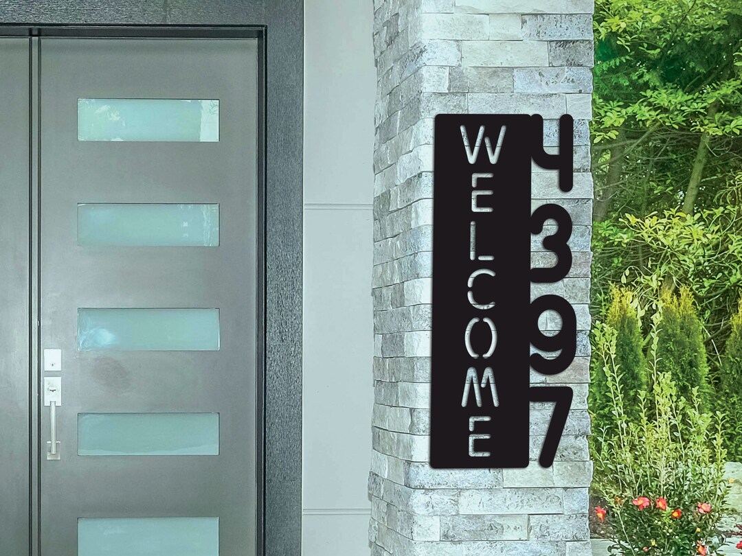 Personalized Welcome Metal House Number Sign, Personalized Address Sign ...